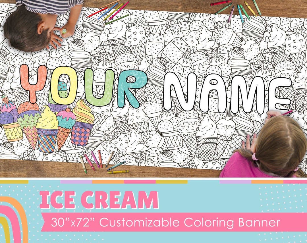GIANT Ice Cream Coloring Banner | Coloring Poster | School Activity ...