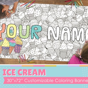 GIANT Ice Cream Coloring Banner | Coloring Poster | School Activity ...