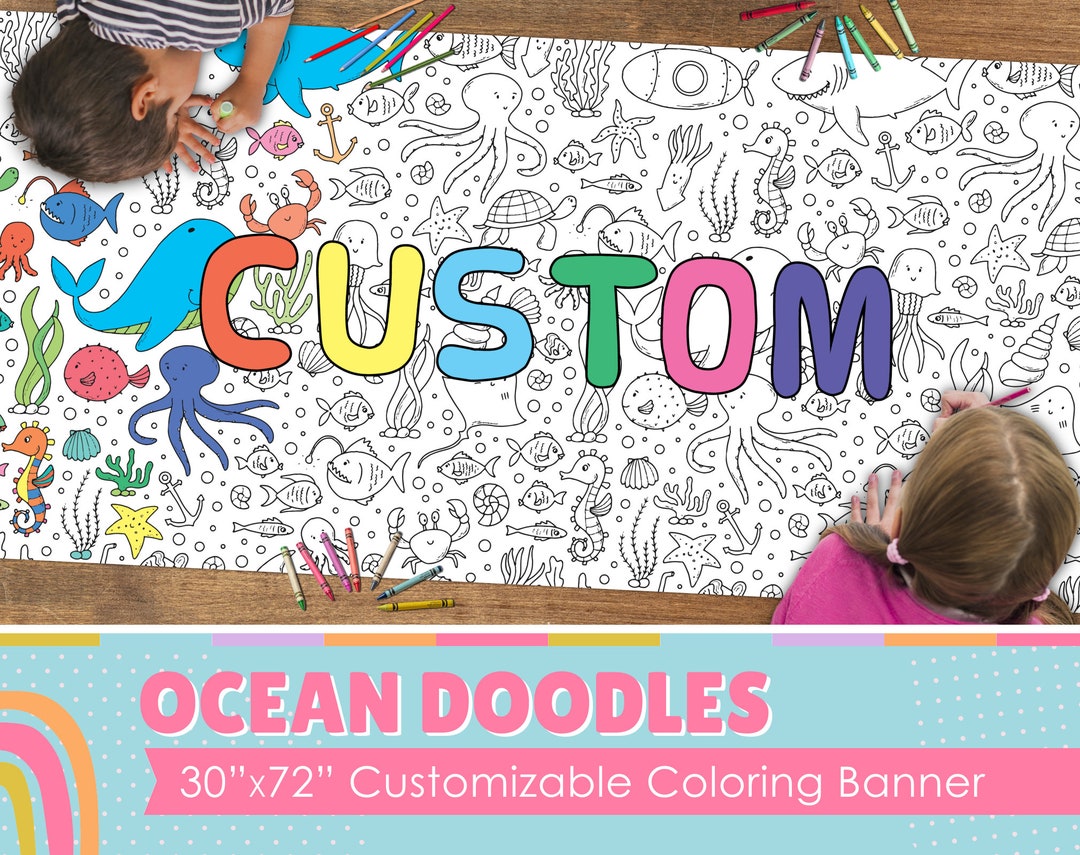 GIANT Ocean Coloring Banner | Coloring Poster | School Activity | Kids ...