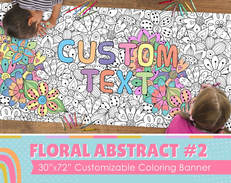 GIANT Floral Coloring Banner or Poster | School Activity | Paper ...