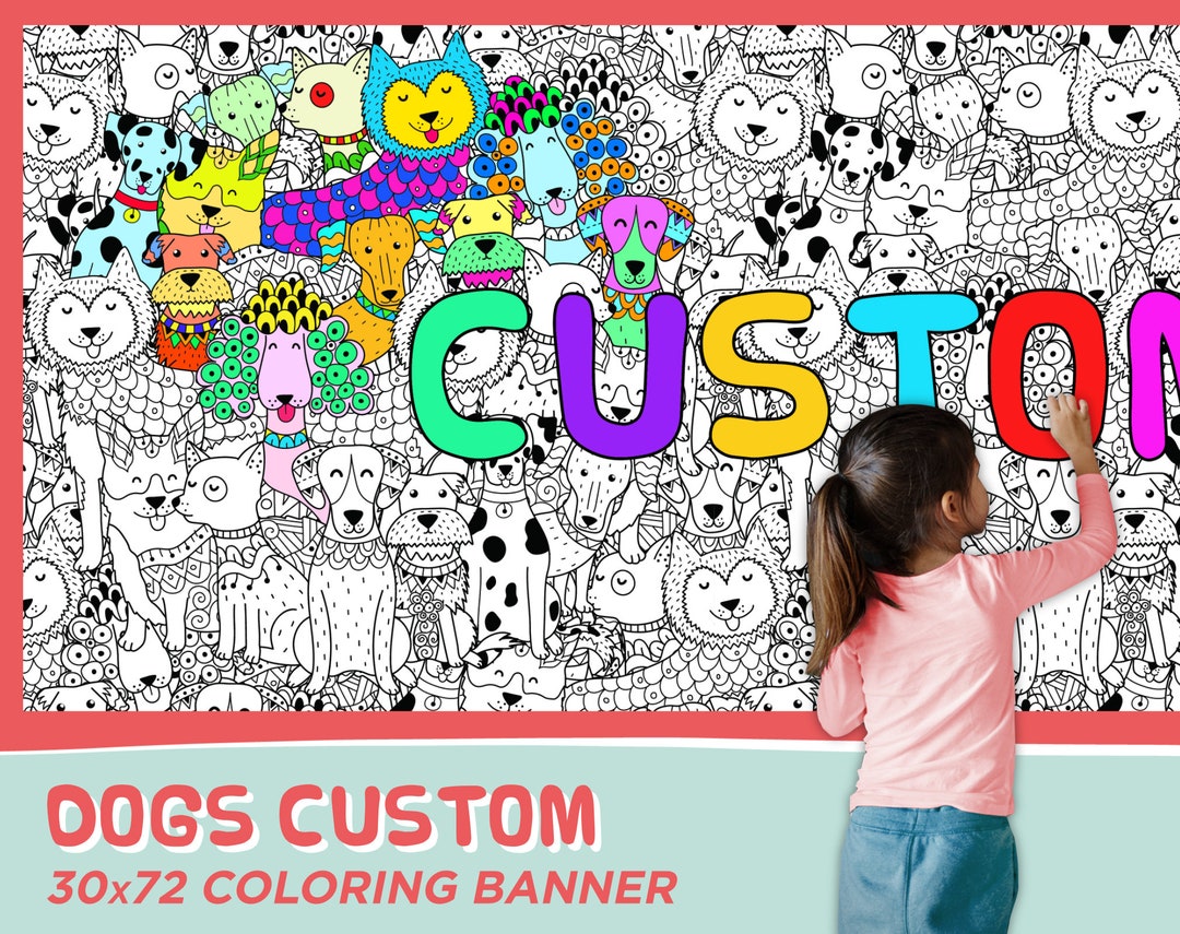 Giant Dogs Coloring Banner Coloring Poster School Activity Kids ...