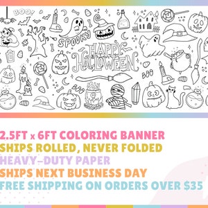 GIANT Halloween Coloring Banner | Coloring Poster | School Activity ...