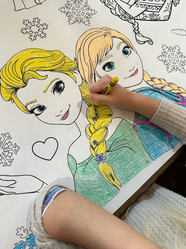 Giant CUSTOMIZABLE ice Princess Coloring Banner 6 Feet Long 30 X 72 ...