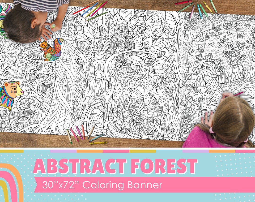 GIANT Forest Scene Coloring Banner | Coloring Poster | School Activity ...