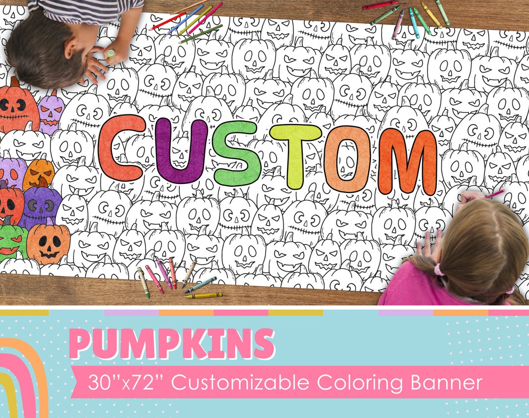 GIANT Pumpkin Coloring Banner | Coloring Poster | School Activity ...