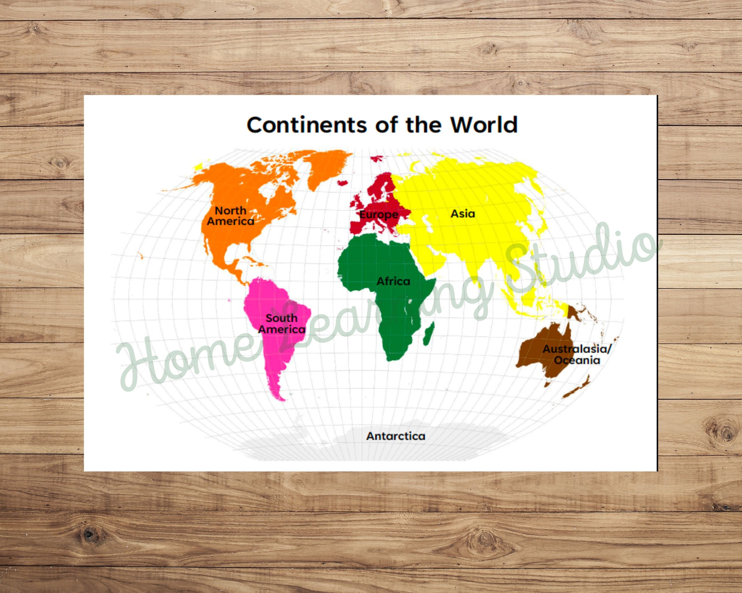 Continents of the World Montessori 3-part Cards Set | Geography ...