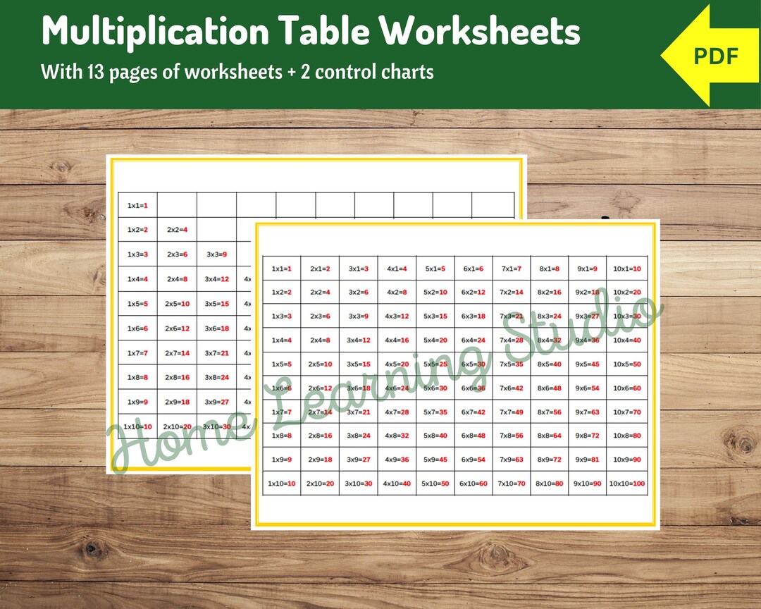 Montessori Multiplication Tables Worksheets | Math Mastery for Kids - Etsy