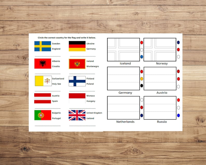 Flags and Countries of Europe Montessori Bundle | European Countries ...