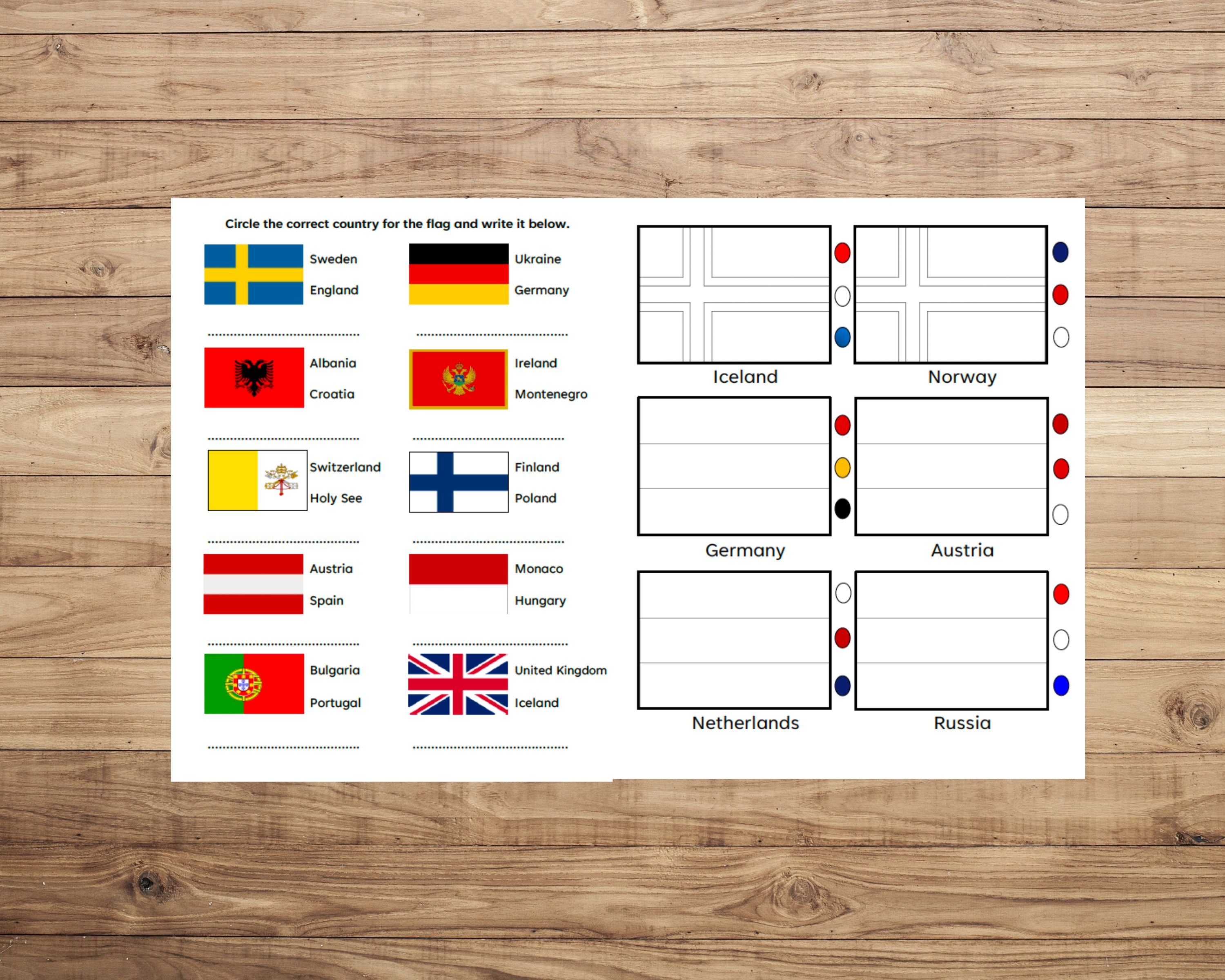 Flags and Countries of Europe Montessori Bundle | European Countries ...