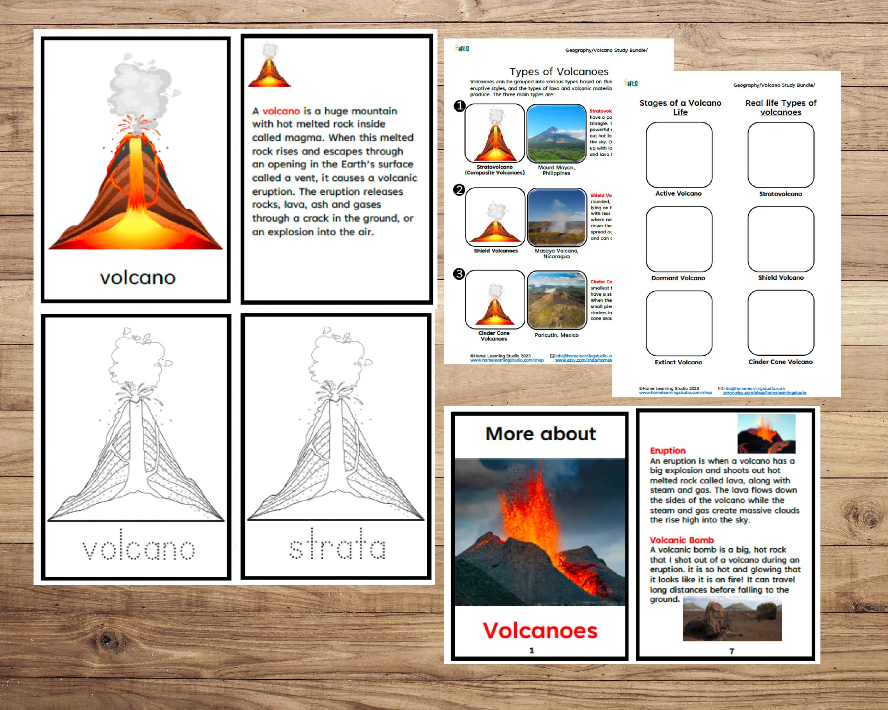 Montessori Volcano Study Mega Bundle | 16 Volcanoes | 57 Pages of Fun ...