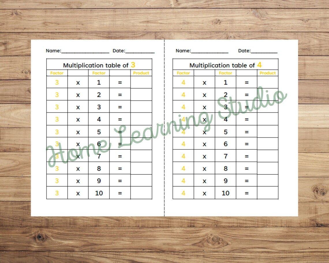 Montessori Multiplication Tables Worksheets | Math Mastery for Kids - Etsy