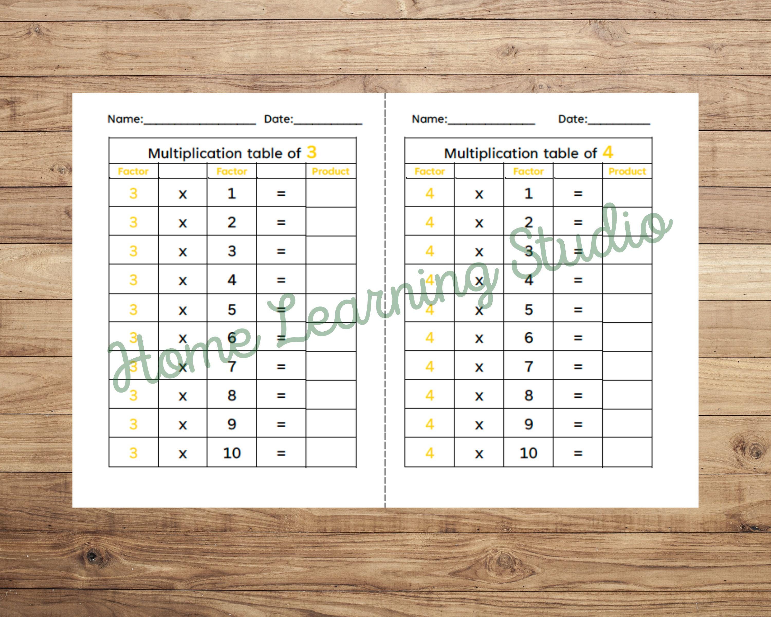 Montessori Multiplication Tables Worksheets | Math Mastery for Kids - Etsy