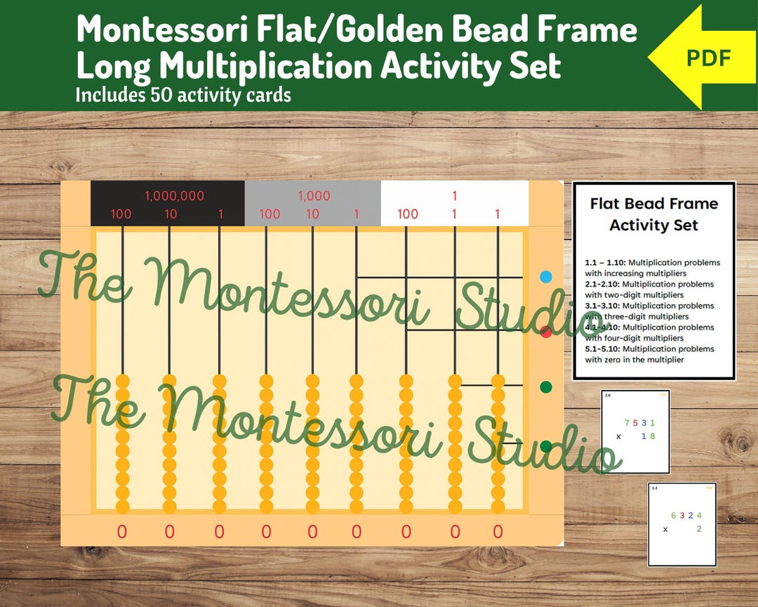 Montessori Multiplication Task Cards: Bead Frame Math Activity ...