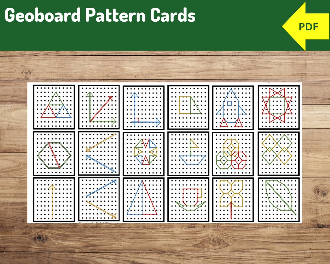 Geoboard Cards Fine Motor Maths Activity Learning - Etsy