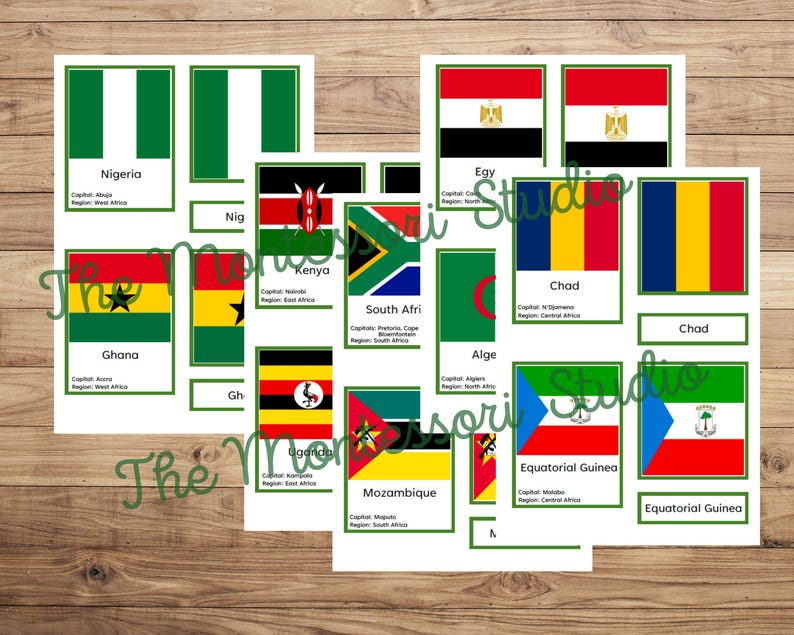 Flags of Africa | Montessori Geography | African Countries & Capitals ...
