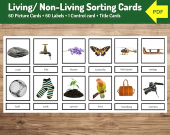 Living and Non-living Sorting Cards & Control Chart - Montessori ...