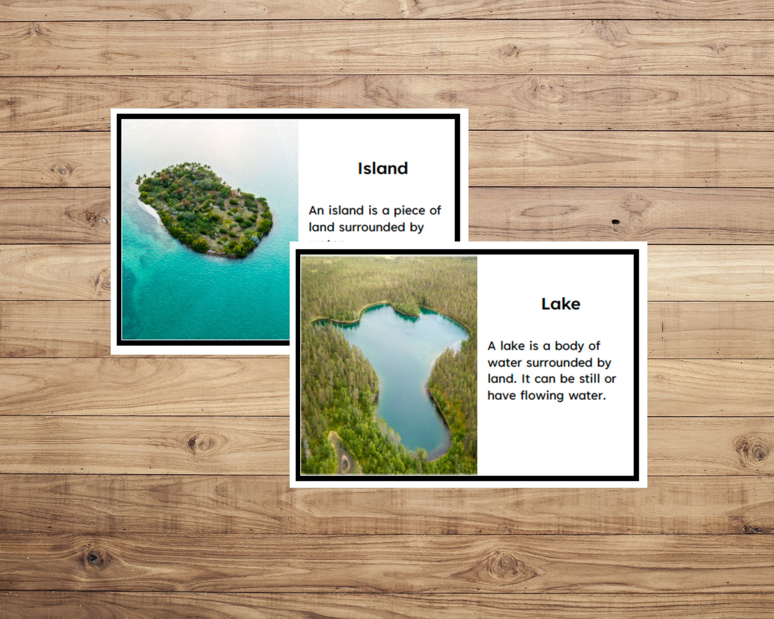 Land and Water Forms | Montessori Three-part Cards + Descriptions ...