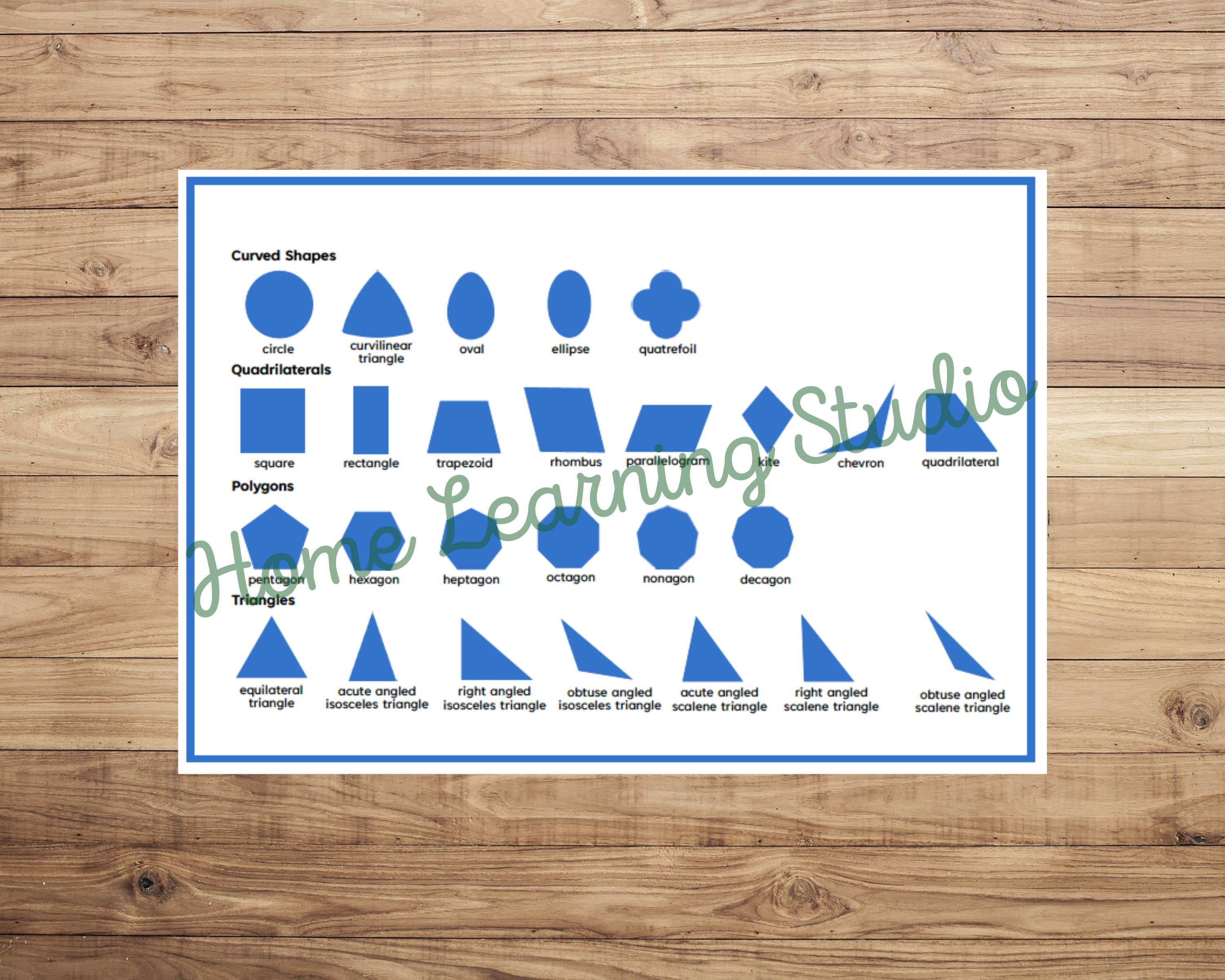 Montessori Geometric Cabinet Shapes | 26 Three Part Cards + 1 Control ...