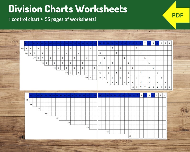 Montessori Division Charts | Division Worksheets & Control | 55 ...