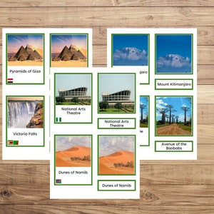 African Continent Bundle 144 Montessori Three Part Cards 54 Description ...