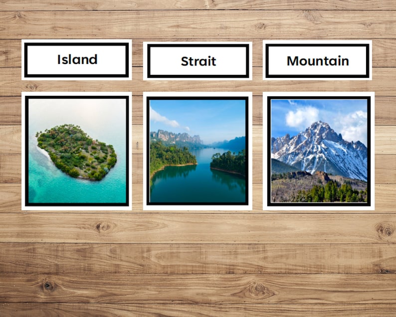 Land and Water Forms Sorting Cards | Geography Learning for Kids - Etsy