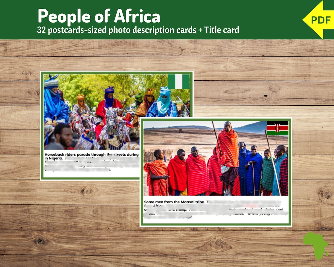 People of Africa Montessori Geography Cards | 32 Printable Photo ...