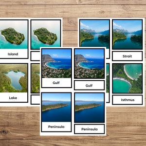 Land and Water Forms | Montessori Three-part Cards + Descriptions ...