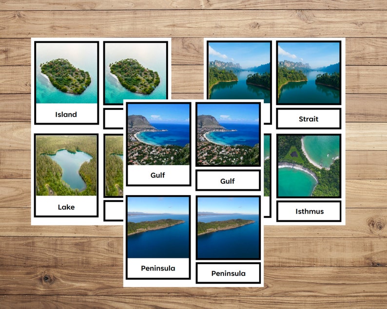 Land and Water Forms | Montessori Three-part Cards + Descriptions ...