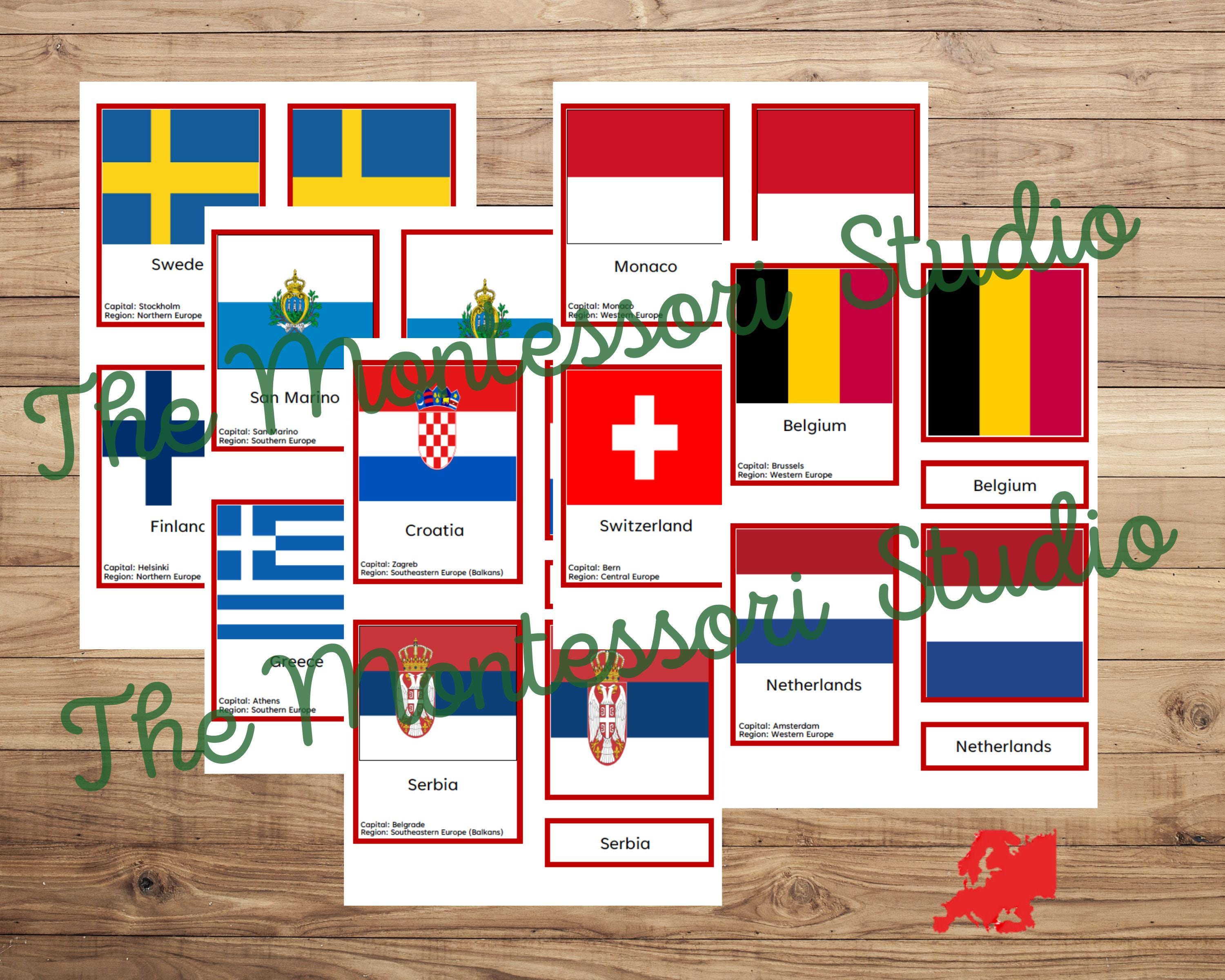 Flags of Europe | Montessori Geography | European Countries & Capitals ...