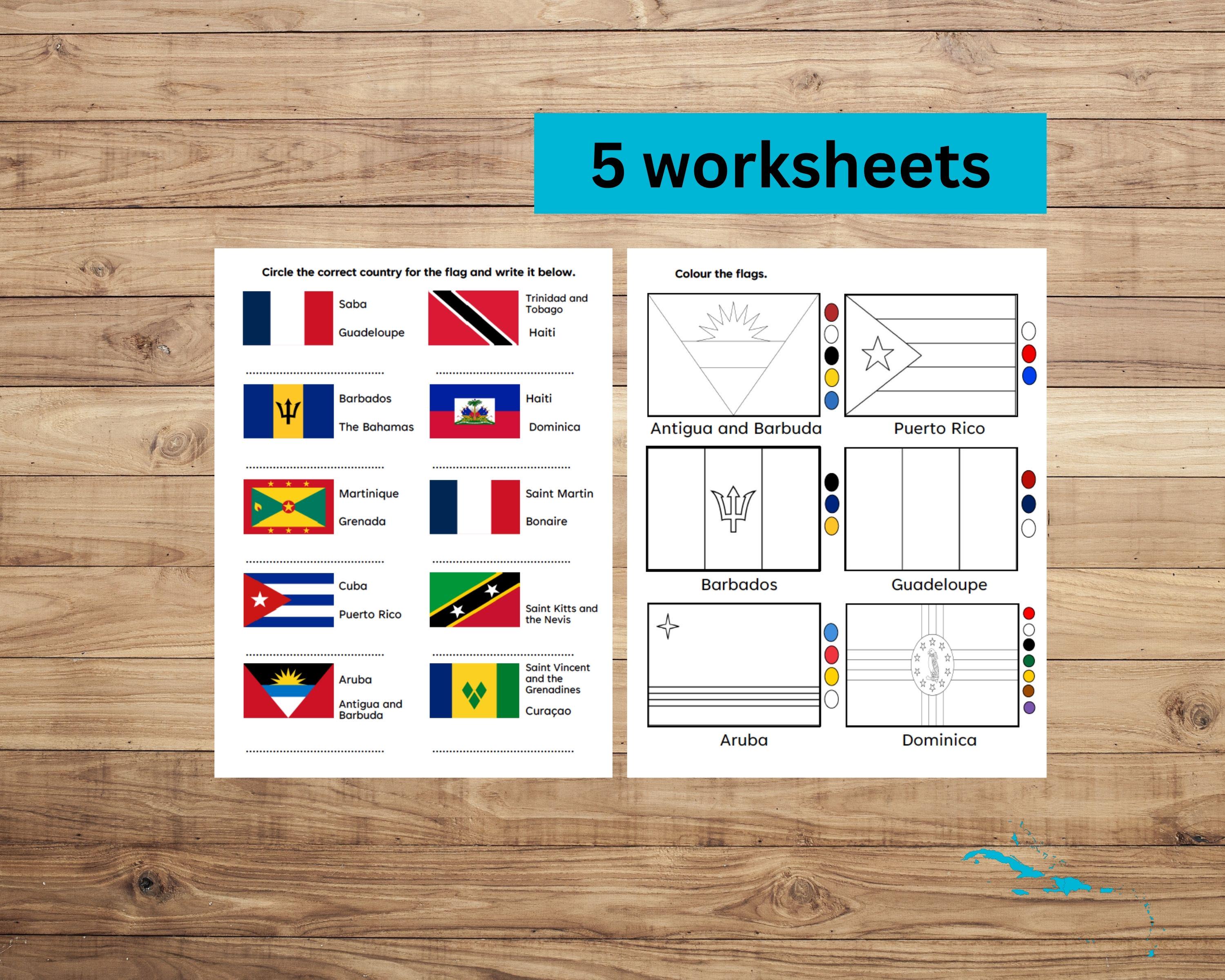 Flags of the Caribbean | Montessori Geography | Caribbean Countries and ...