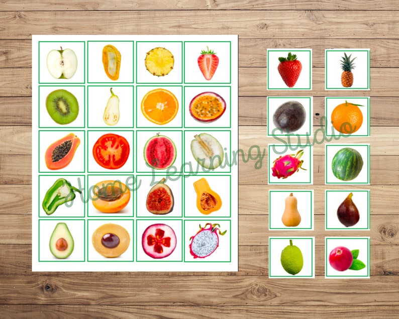 Fruits and Vegetables Inside Out Matching Montessori Cards - Etsy