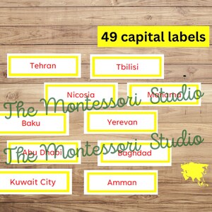 Flags of Asia | Montessori Geography | Asian Countries and Capitals - Etsy