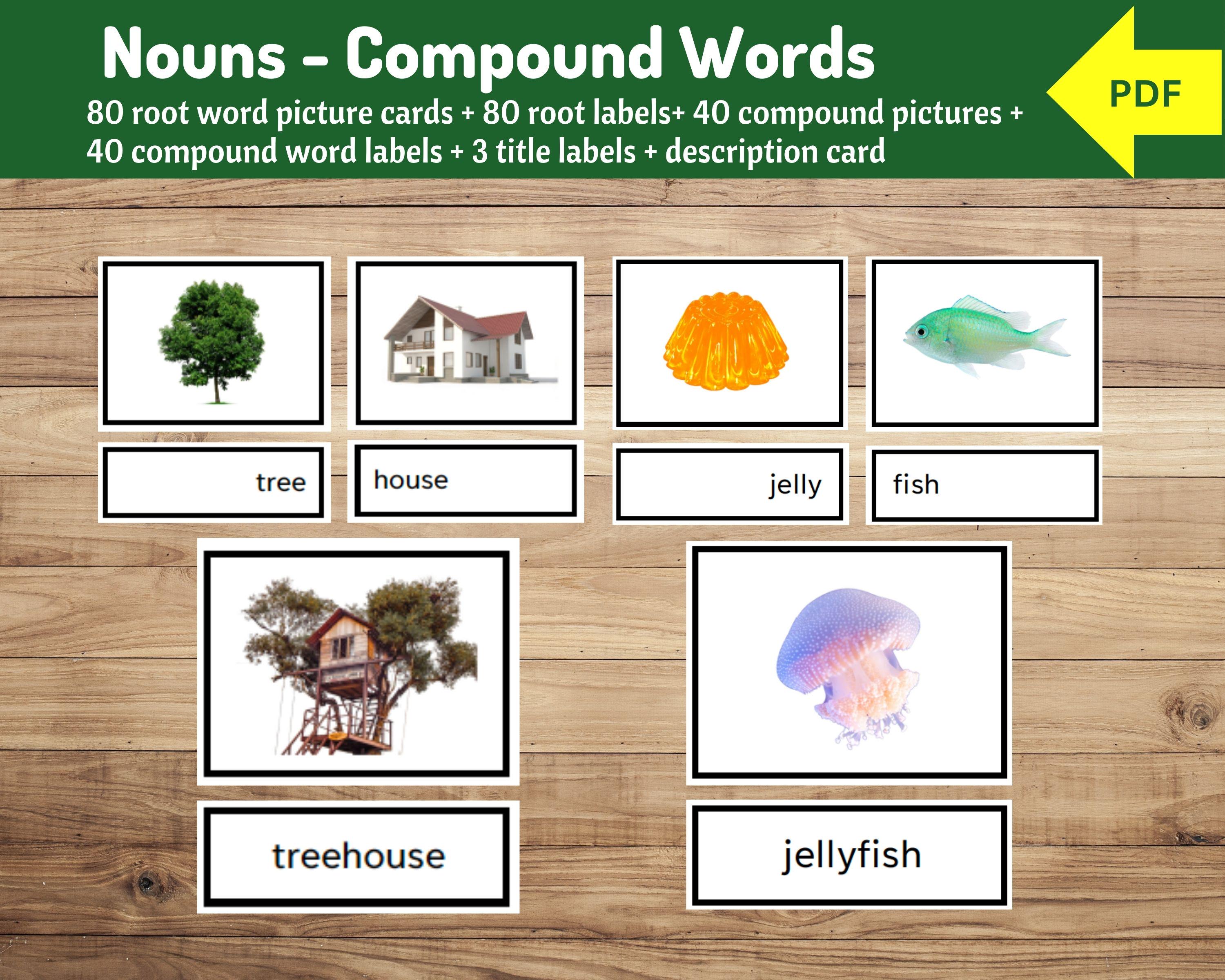 Montessori Compound Words: 80 Root Cards + 40 Compound Word Labels - Etsy