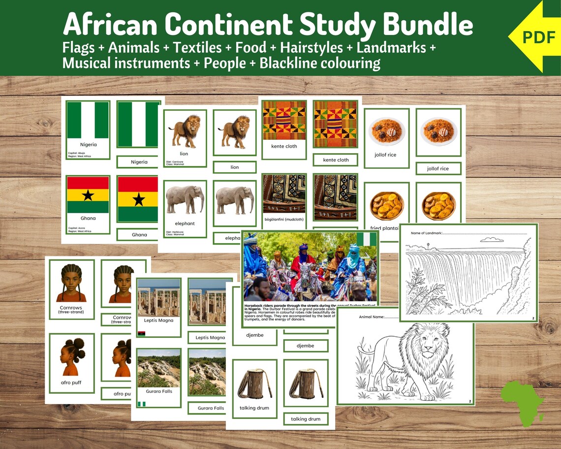 African Continent Mega Bundle | African Animals, Textiles, Foods, Music ...
