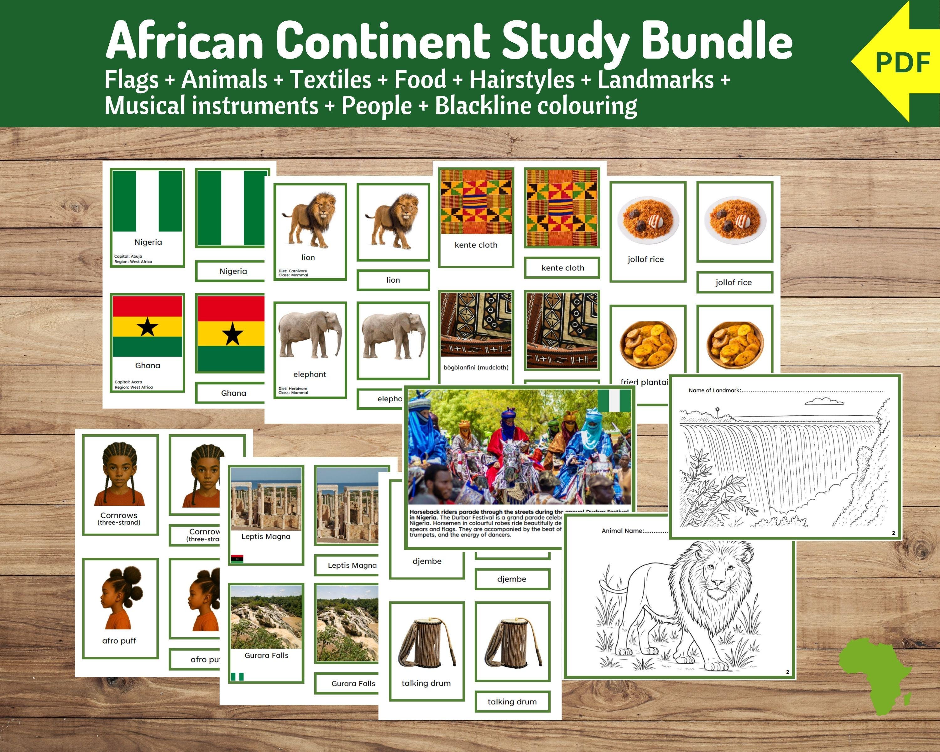 African Continent Mega Bundle | African Animals, Textiles, Foods, Music ...
