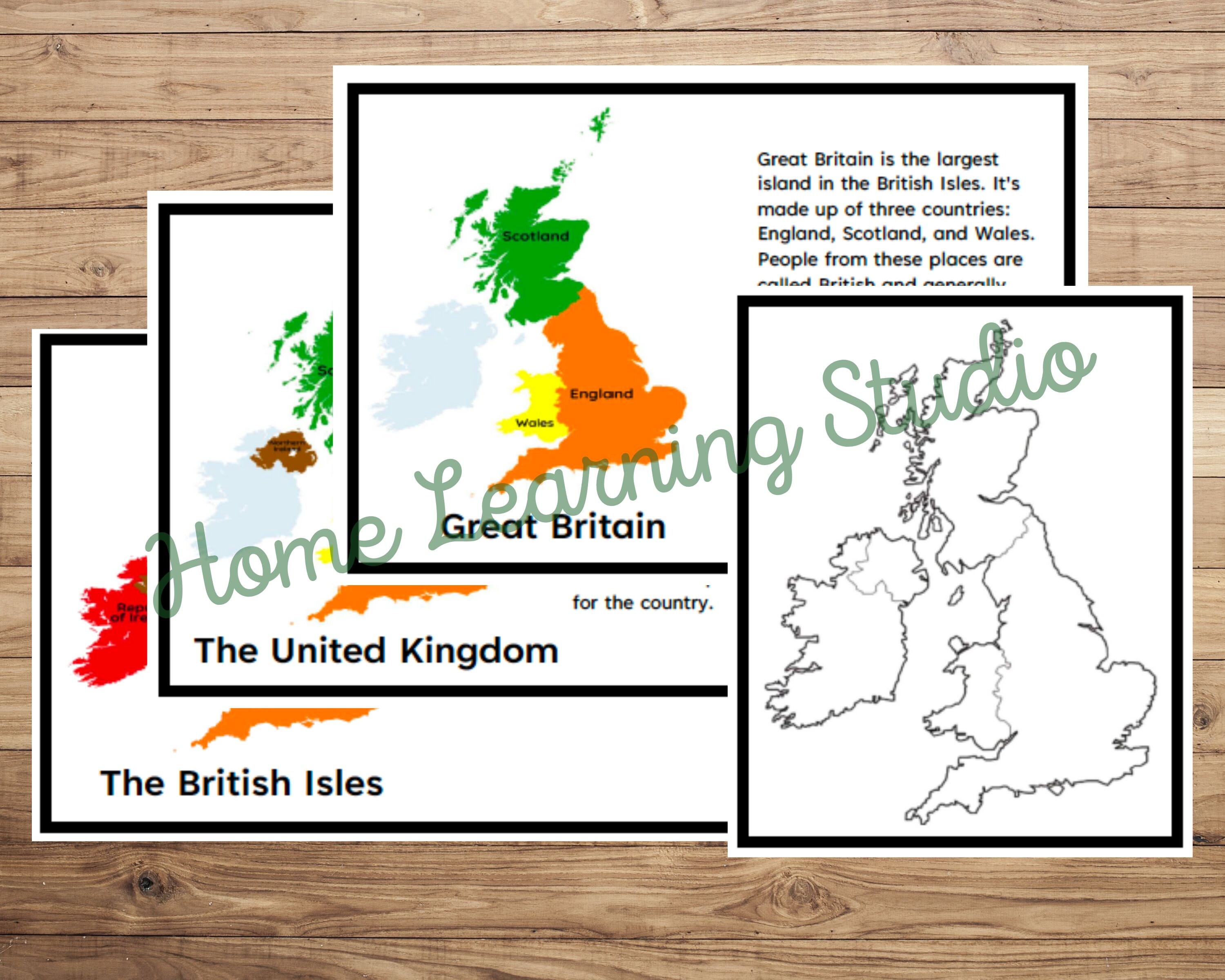 British Isles Montessori Geography Cards (digital Download) - Etsy