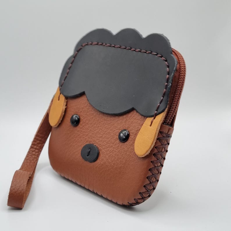 Leather Mini Wallet Dog / Cat / Sheep Face Coin Purse - Etsy