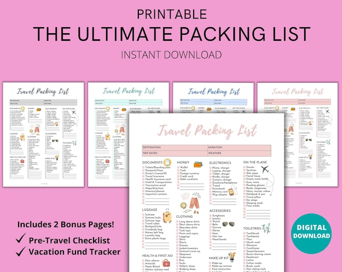 Weekend Getaway Packing List Printable (PDF & PNG) - Etsy Canada
