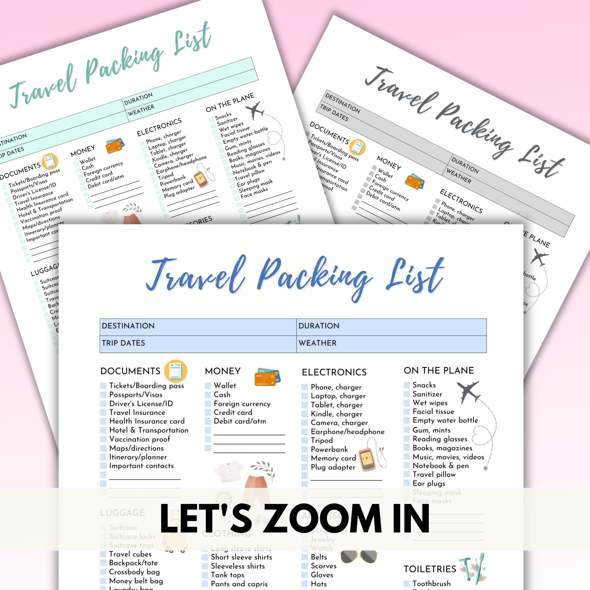 Travel Packing List Packing Checklist Travel Planner Travel Checklist ...