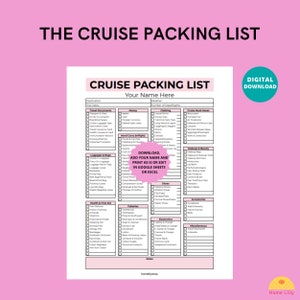 Editable Packing List Cruise Packing List Cruise Travel Checklist ...