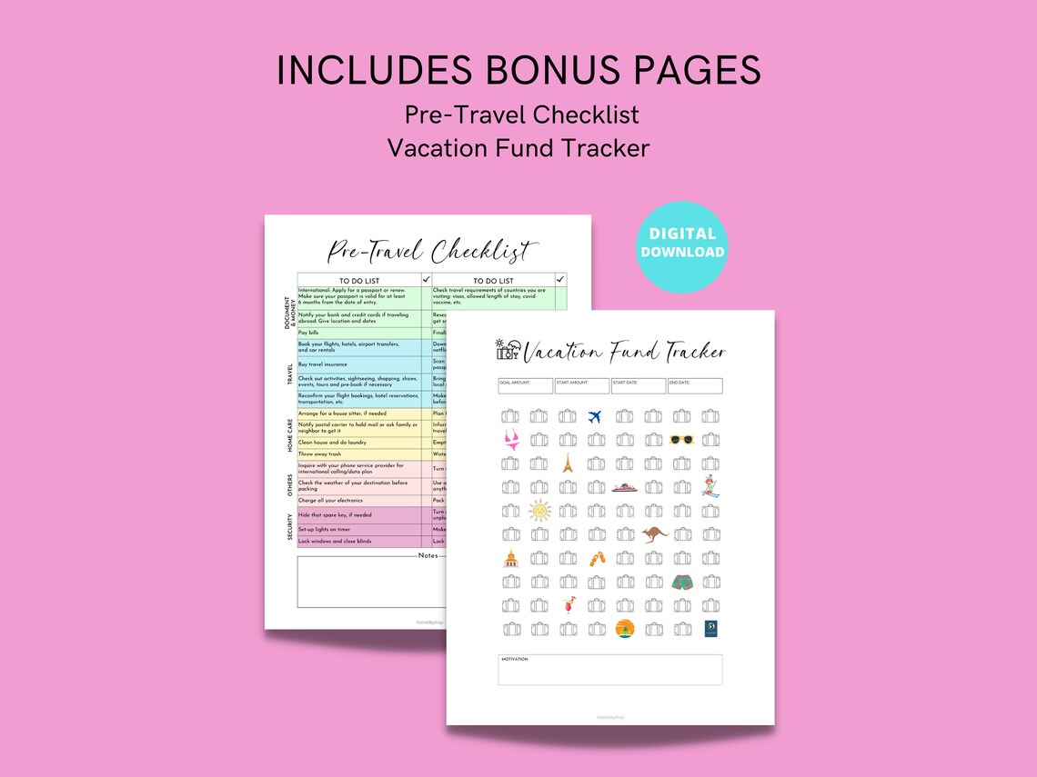 Packing List Printable Travel Packing Checklist Weekend Getaway Packing ...
