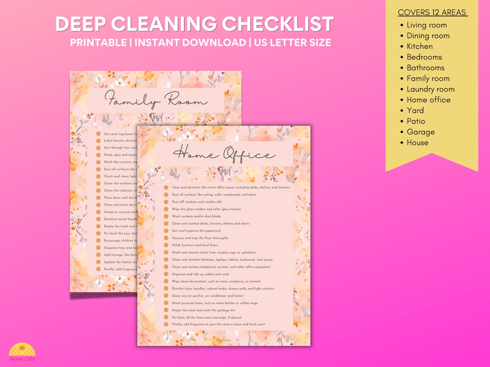 Deep Cleaning Checklist Printable House Cleaning Checklist by Room ...