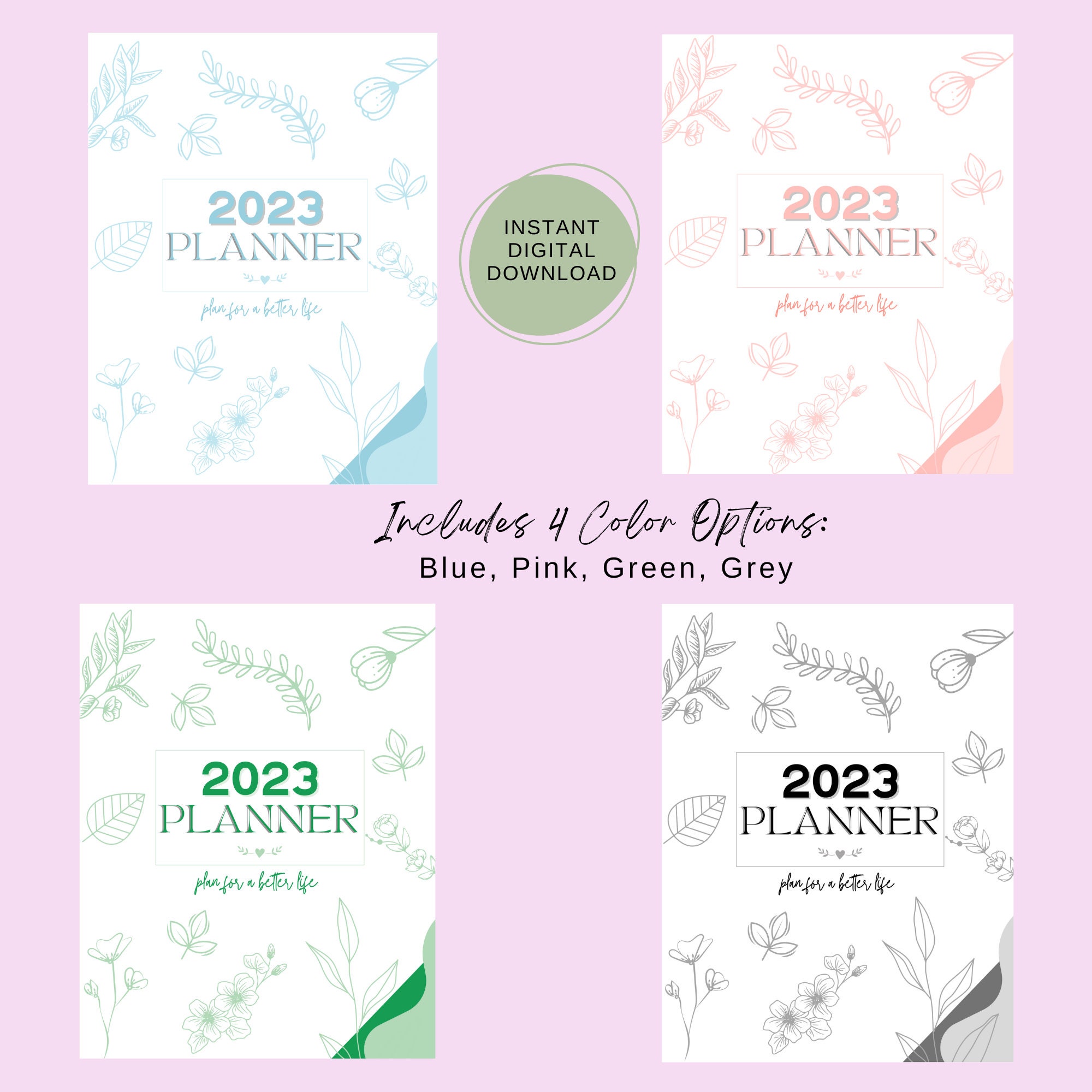 2023 Planner Printable Planner Journal Daily Weekly Monthly - Etsy