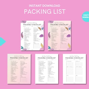 Packing List Printable Travel Packing Checklist Weekend Getaway Packing ...