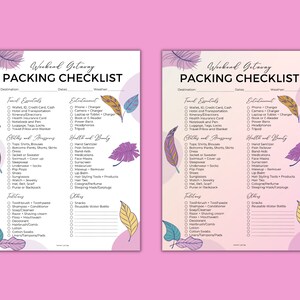 Packing List Printable Travel Packing Checklist Weekend Getaway Packing ...