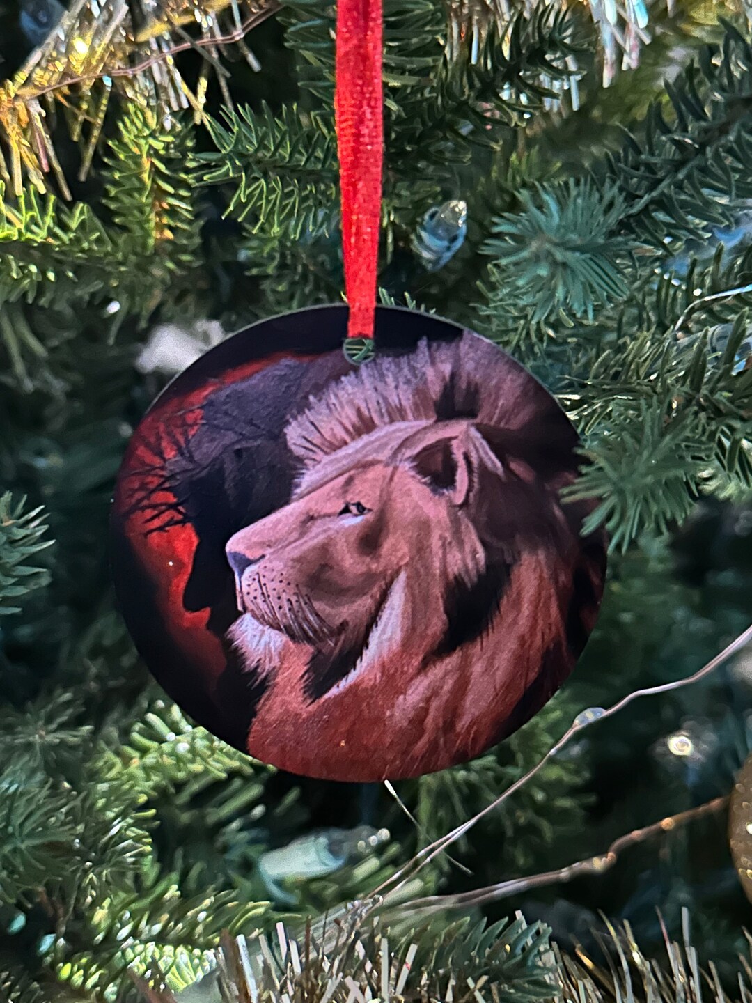 Lion of Judah Ornament, Original Painting, Stay Fearless, 3" Round - Etsy