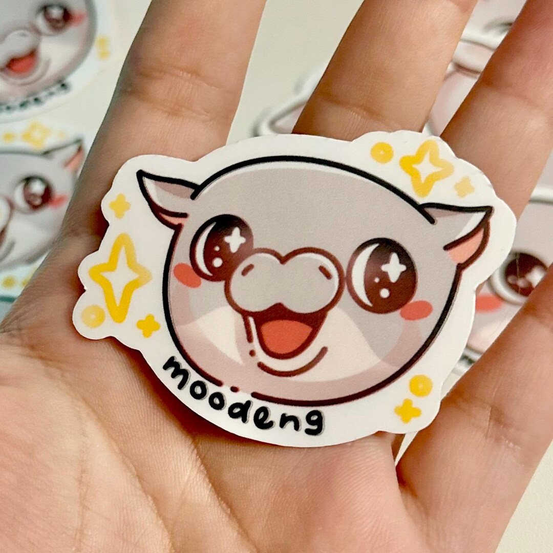 Cutie Hippo Moo Deng Sticker Kawaii Animal Sticker Meme Cute Funny Gift ...