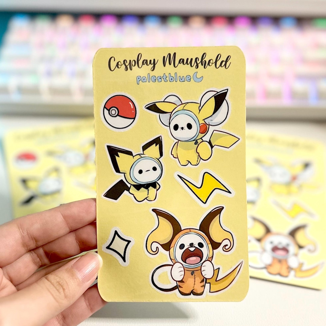 Cosplay Maushold Cute Pokemon Sticker Sheet Water Resistant Sticker for ...