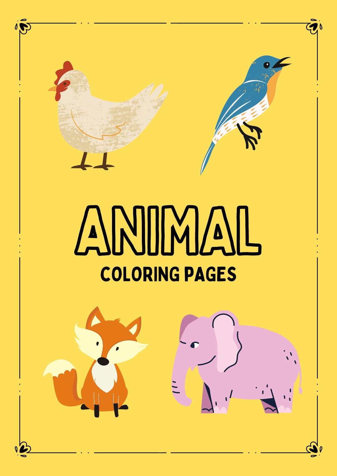 Printable Animal Coloring Pages Etsy