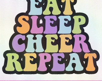 Eat Sleep Cheer Repeat Digital Png File, Instant Download, Cheerleading ...